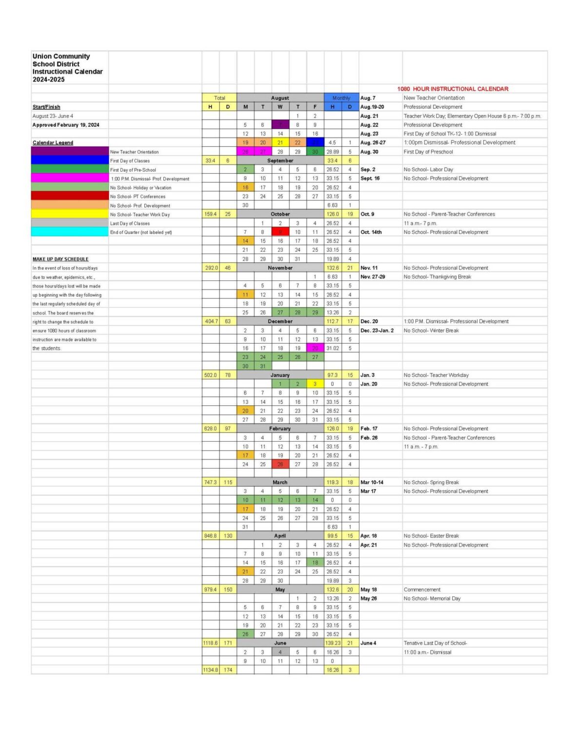 Calendars - Union Community School District
